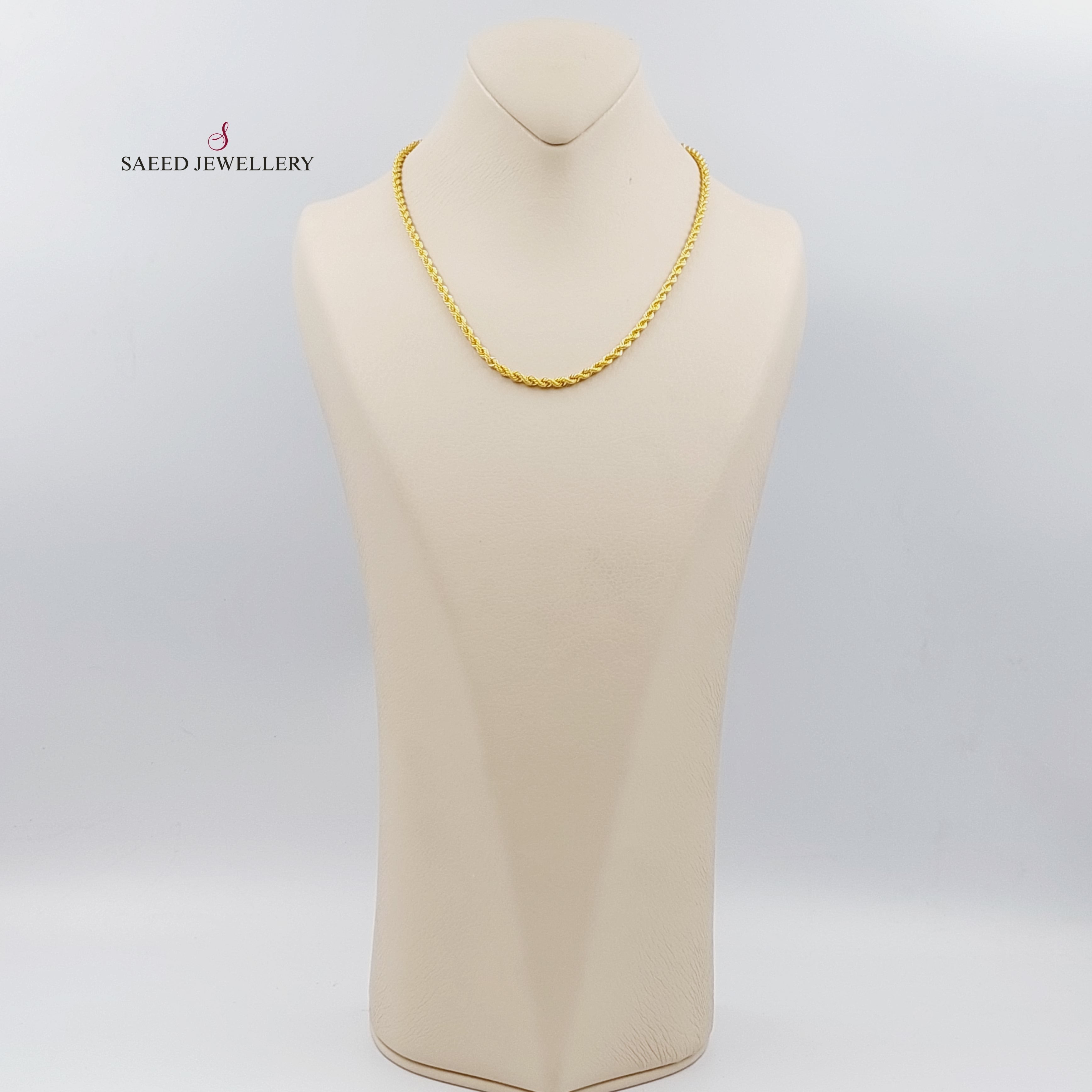 21K 40cm Medium Thickness Rope Chain – Saeed Jewelry