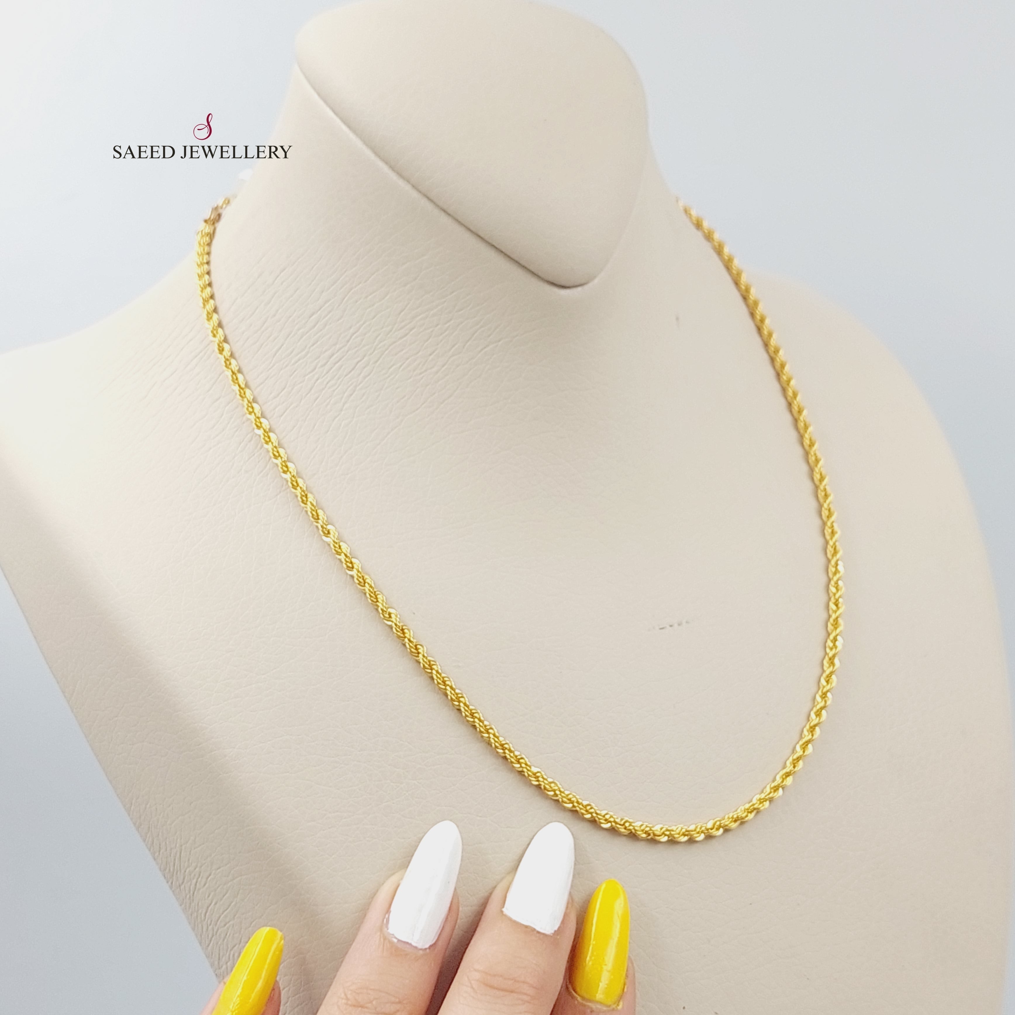 21K 45cm Medium Thickness Rope Chain – Saeed Jewelry