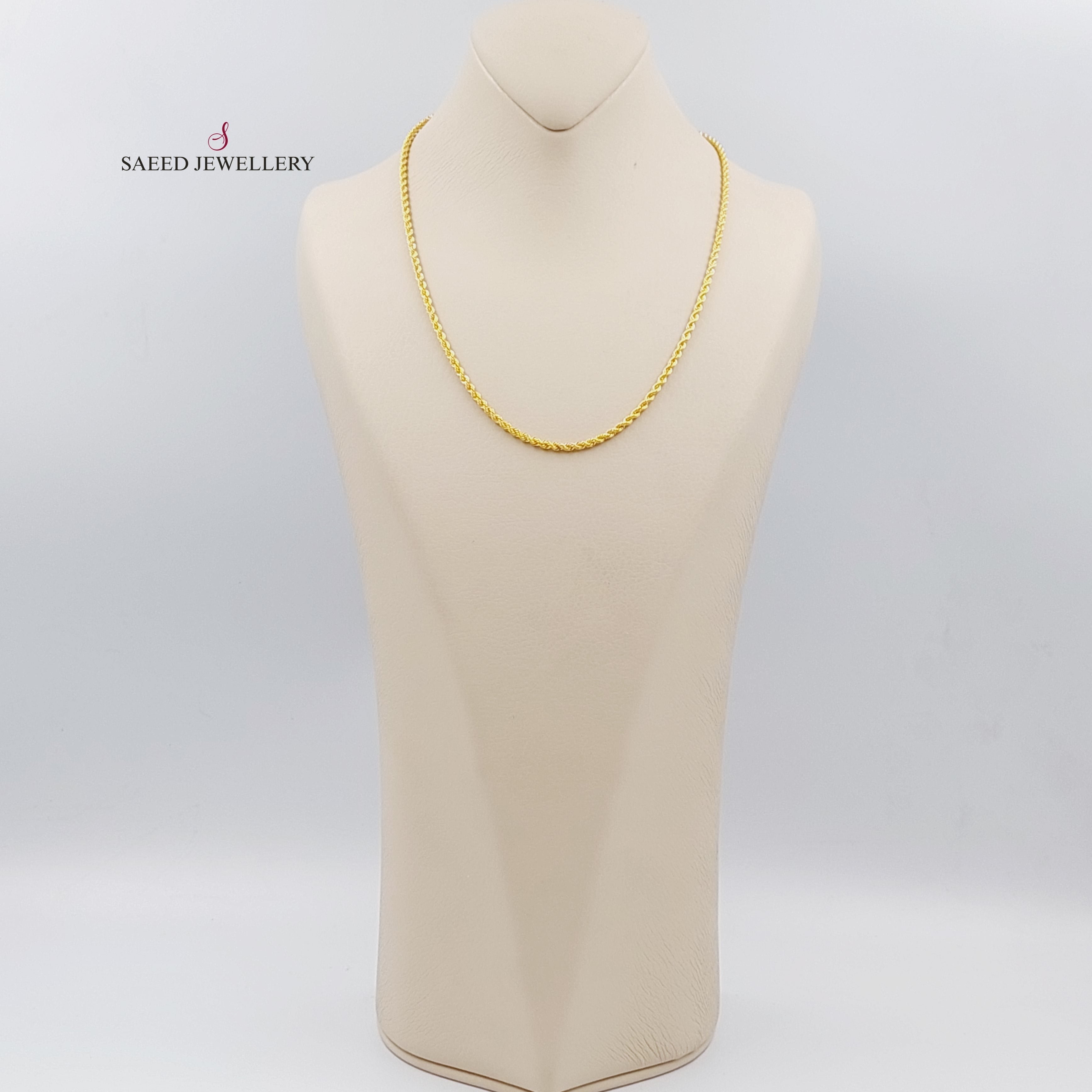 21K 45cm Medium Thickness Rope Chain – Saeed Jewelry