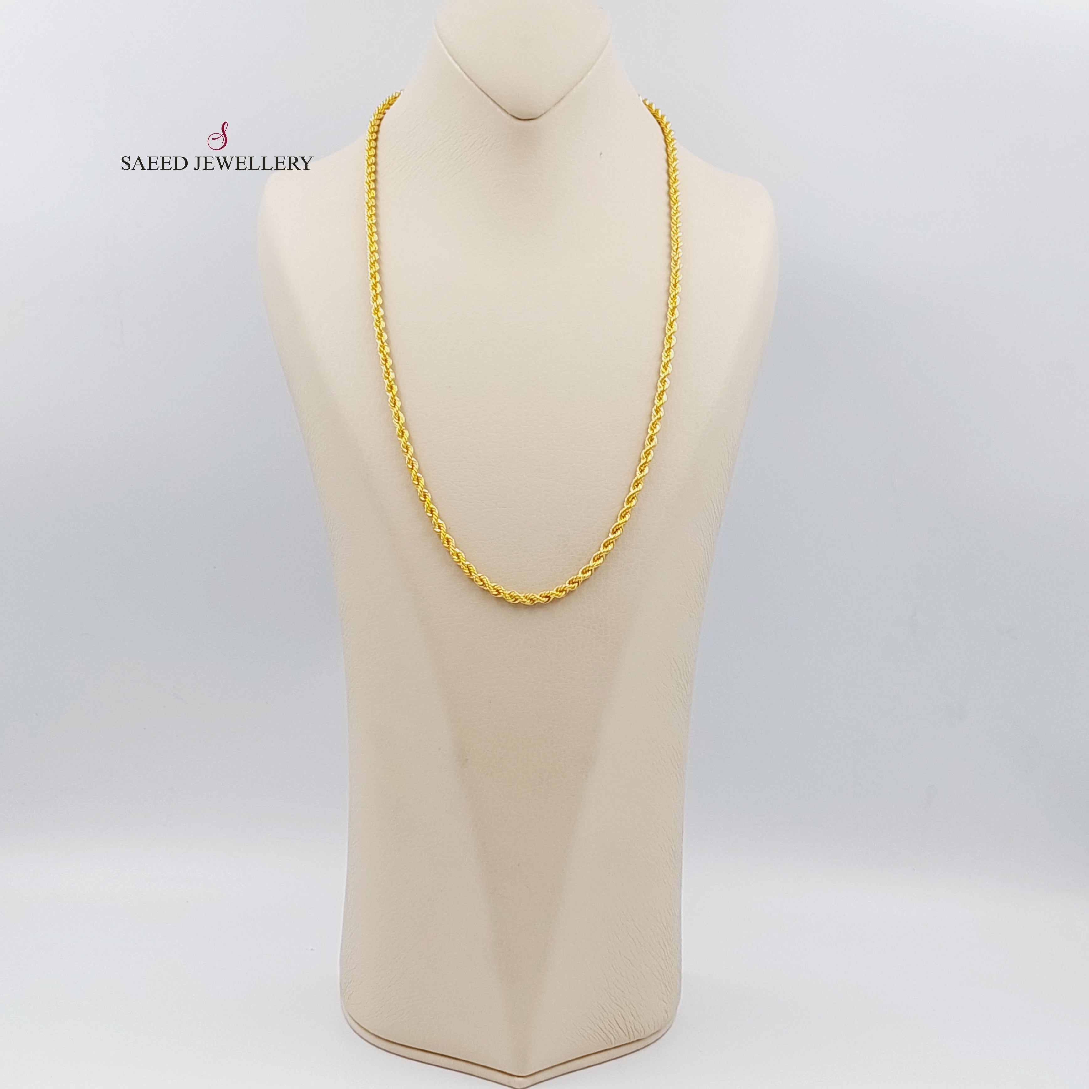 21K 60cm Medium Thickness Rope Chain – Saeed Jewelry