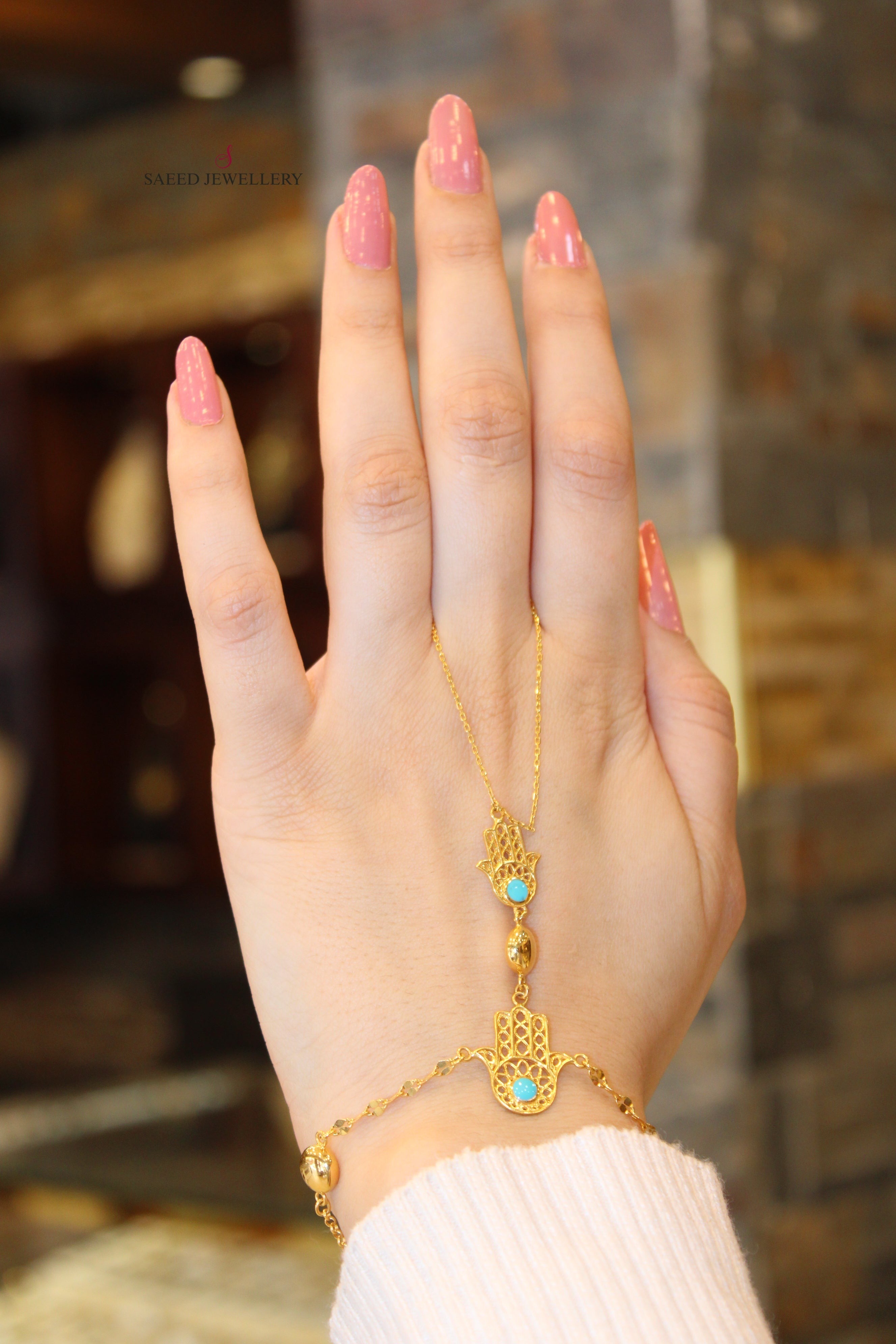 21K Chain Hand Bracelet – Saeed Jewelry