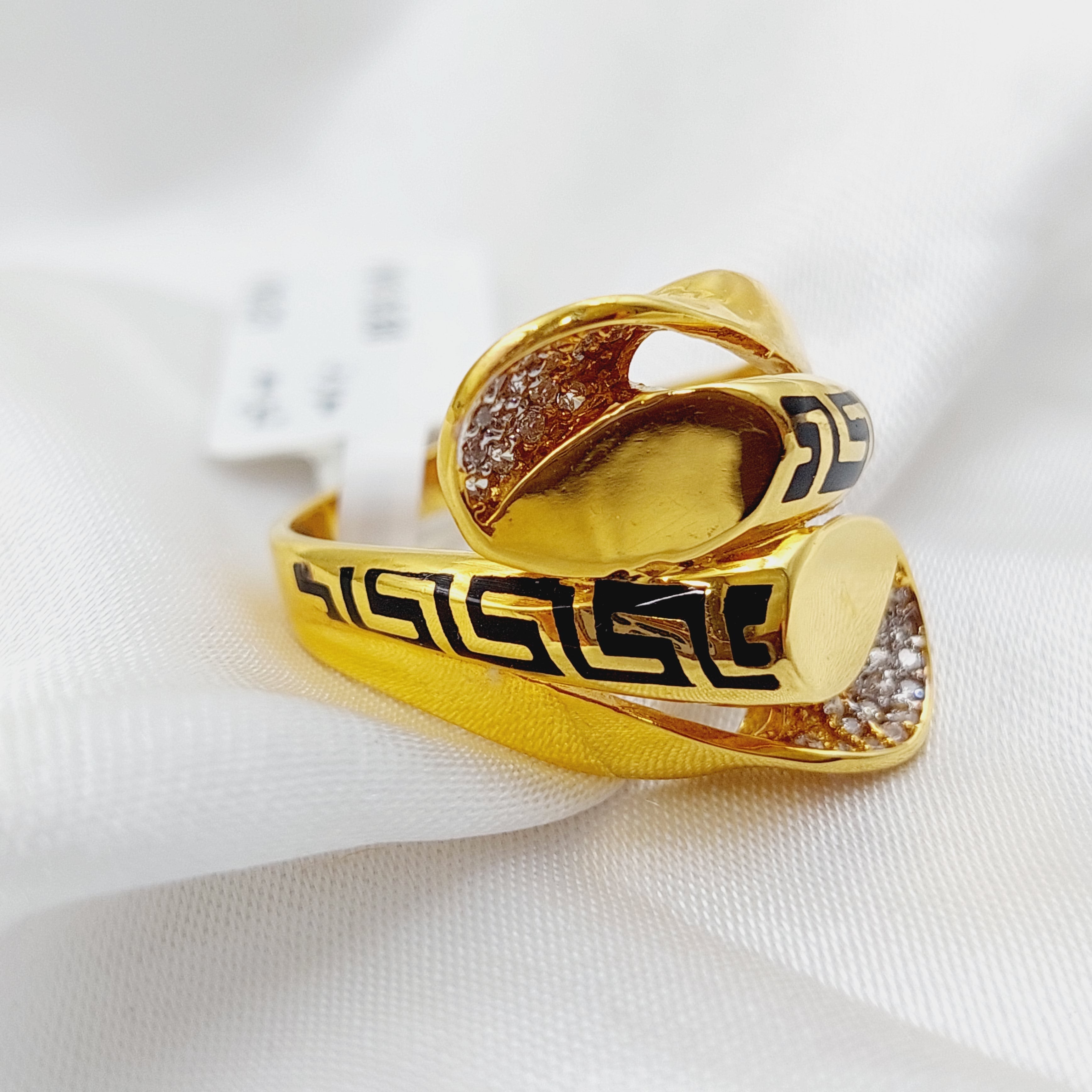21K Enamel Fancy Ring – Saeed Jewelry