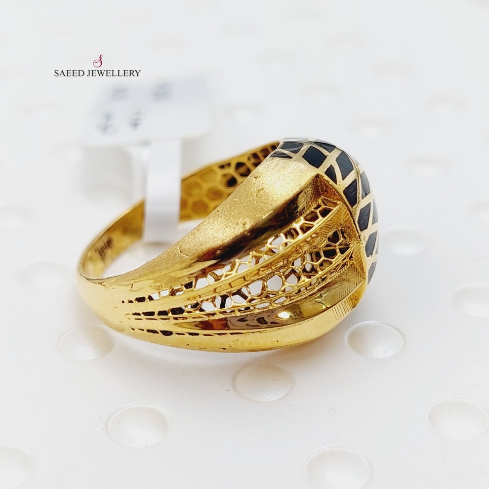 21K Fancy Enamel Ring – Saeed Jewelry