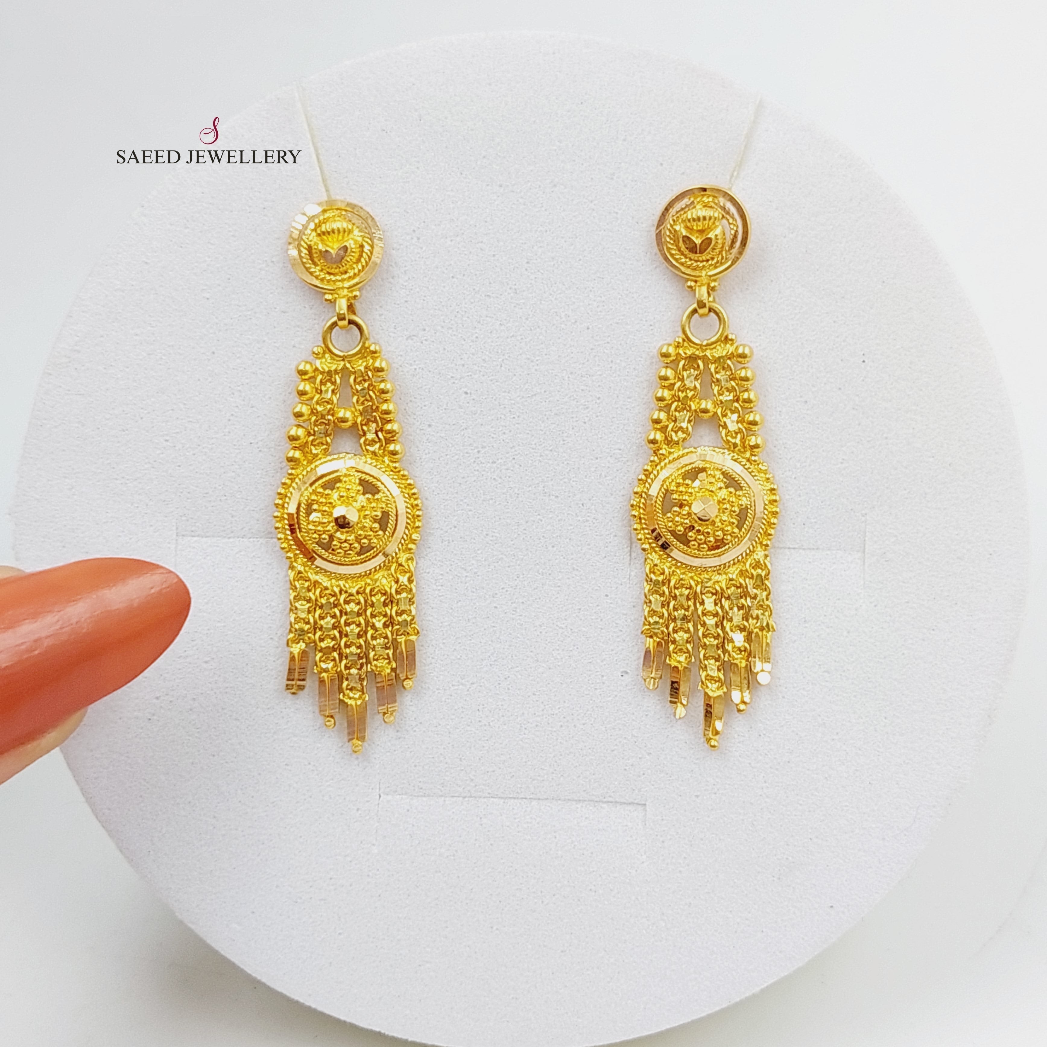 21K Indian screw Earrings – Saeed Jewelry
