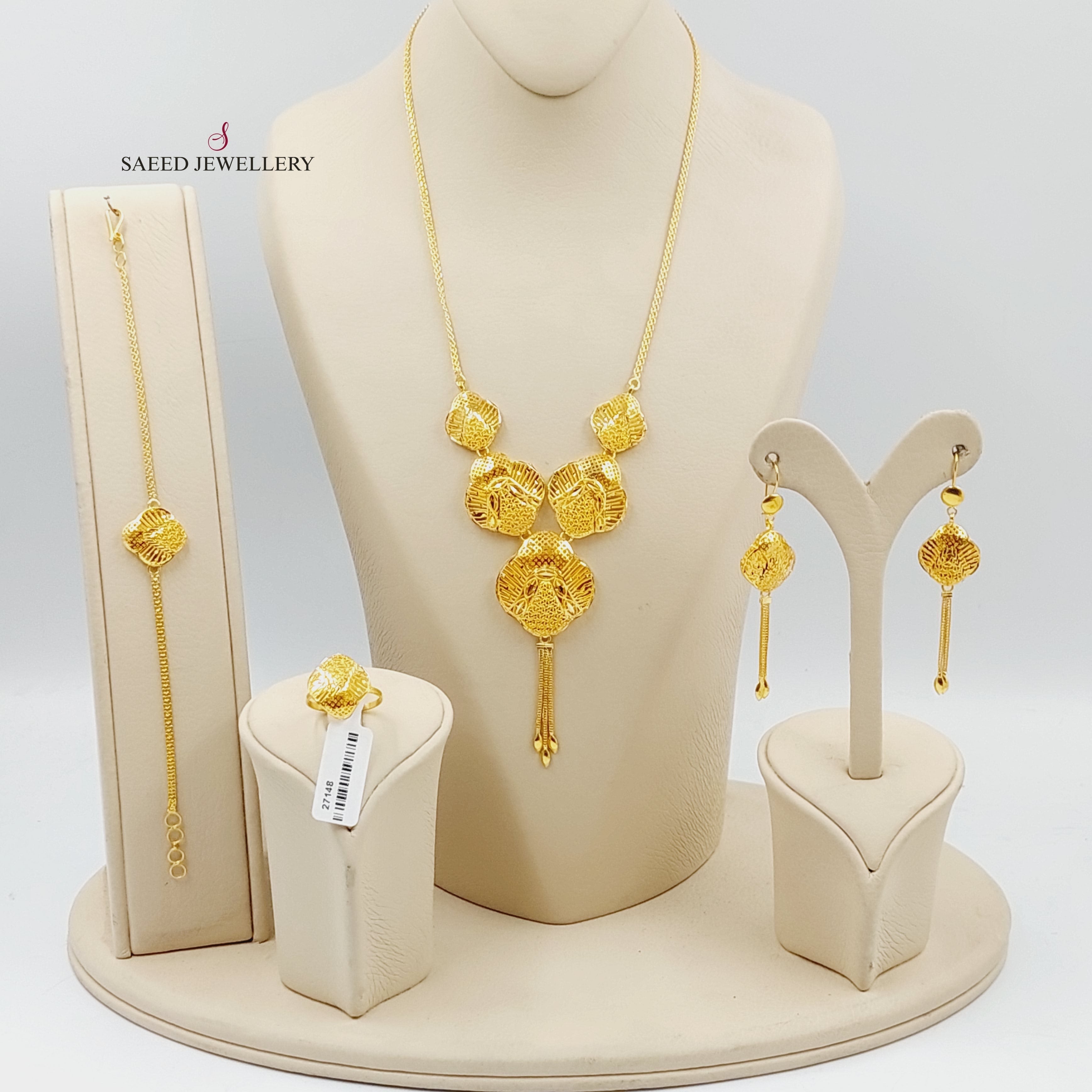 21K Four Pieces Kuwaiti Set – Saeed Jewelry