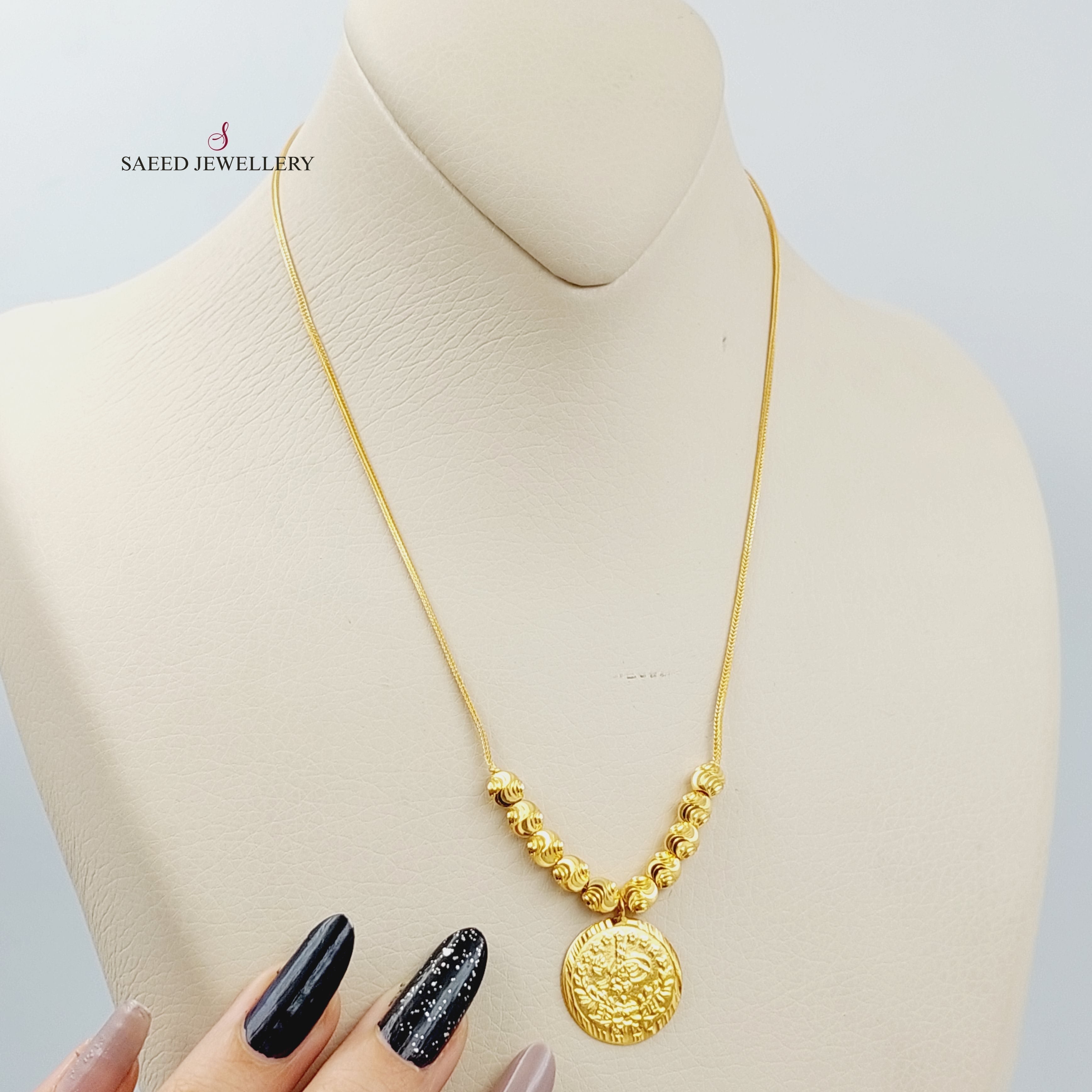 21K Rashadi Balls Necklace – Saeed Jewelry